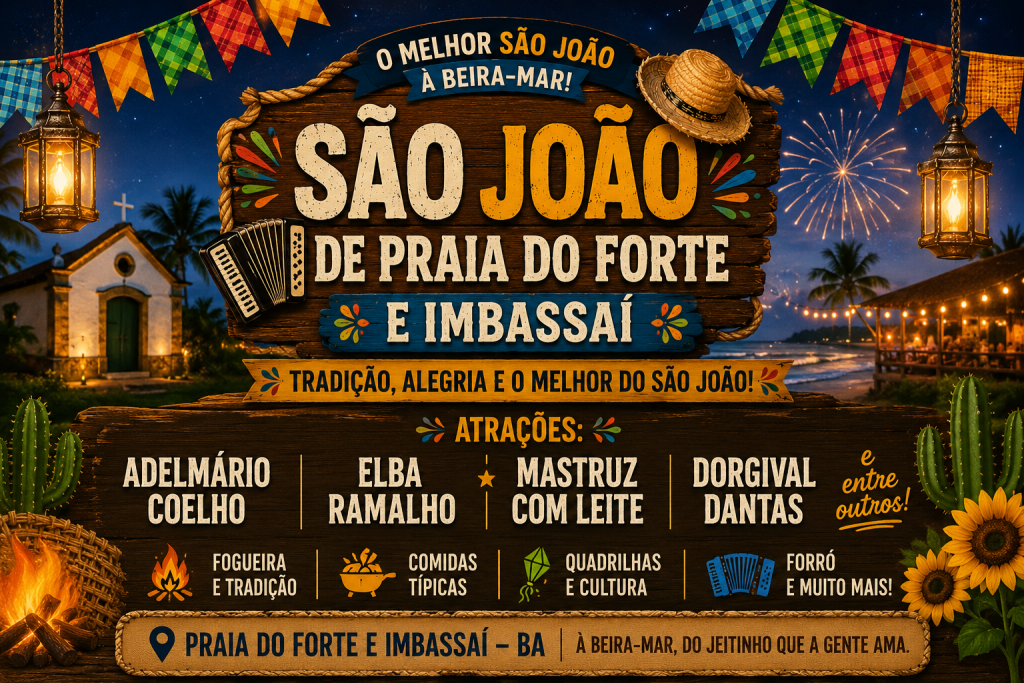 São João 2026 de Praia do Forte e Imbassaí, terá atrações nacionais ...
